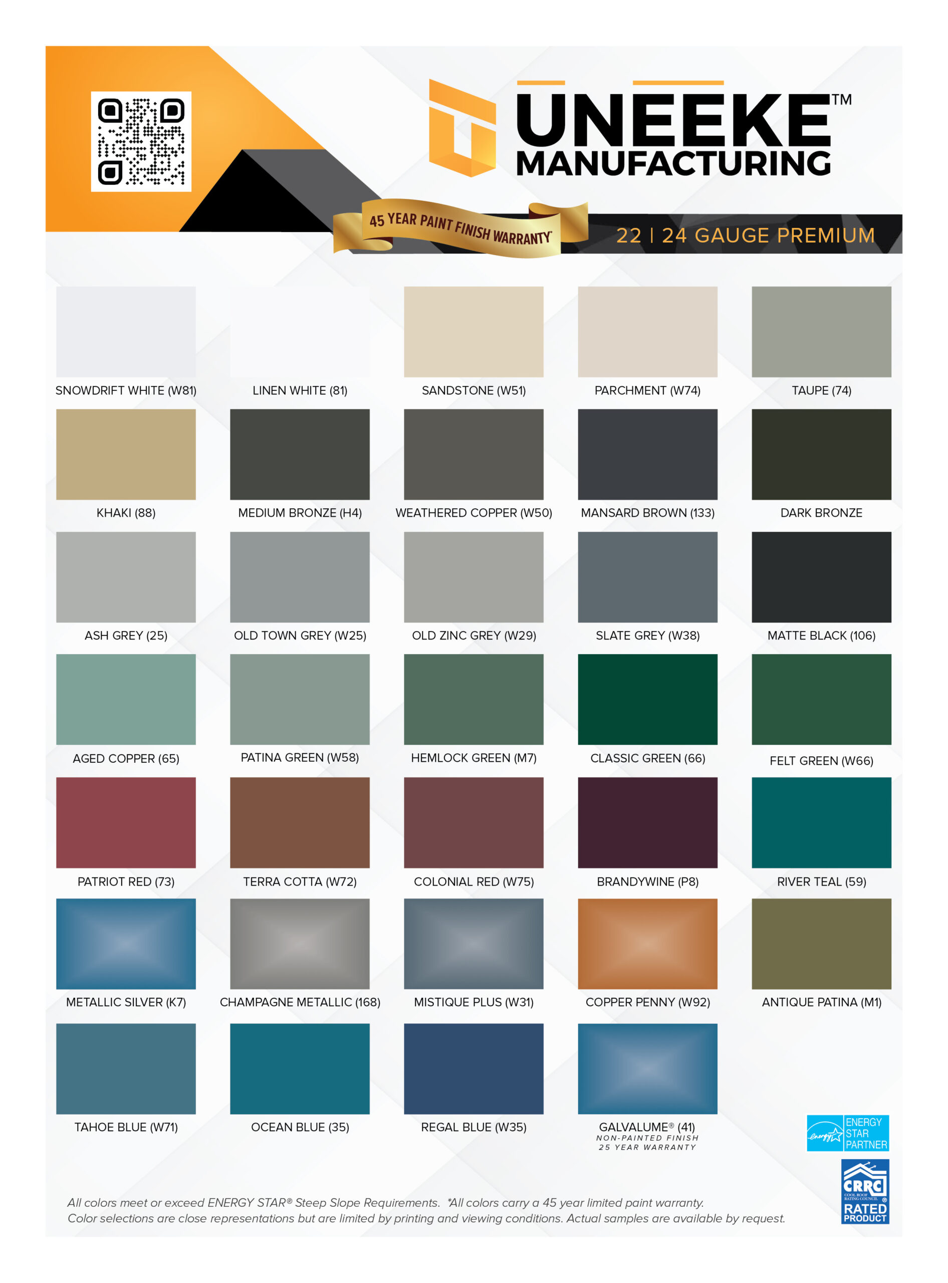 Wall Panels Color Charts – Uneeke Manufacturing